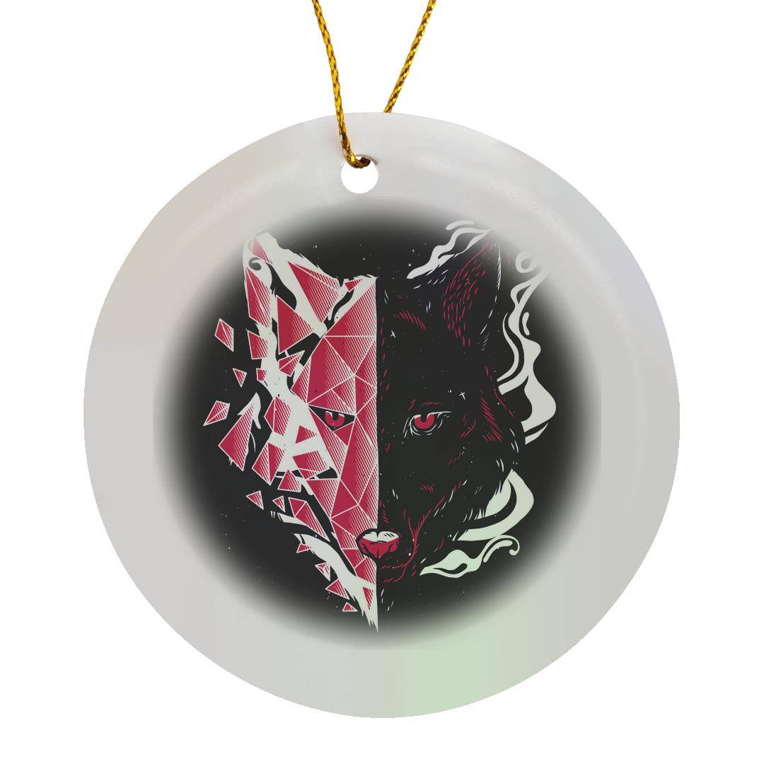 3drose, Fantasy Style of Wolf Wolves with Mosaic Abstract Art, Circle ...