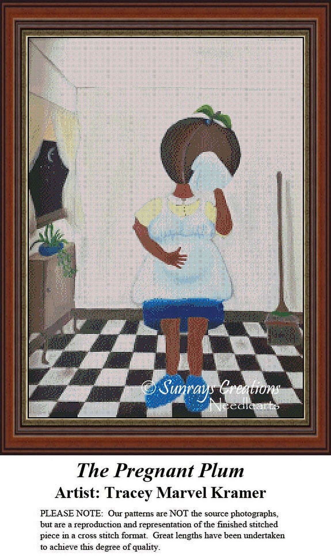 Fantasy Surreal Cross Stitch Pattern | The Pregnant Plum (Pattern Only, You Provide The Floss ...