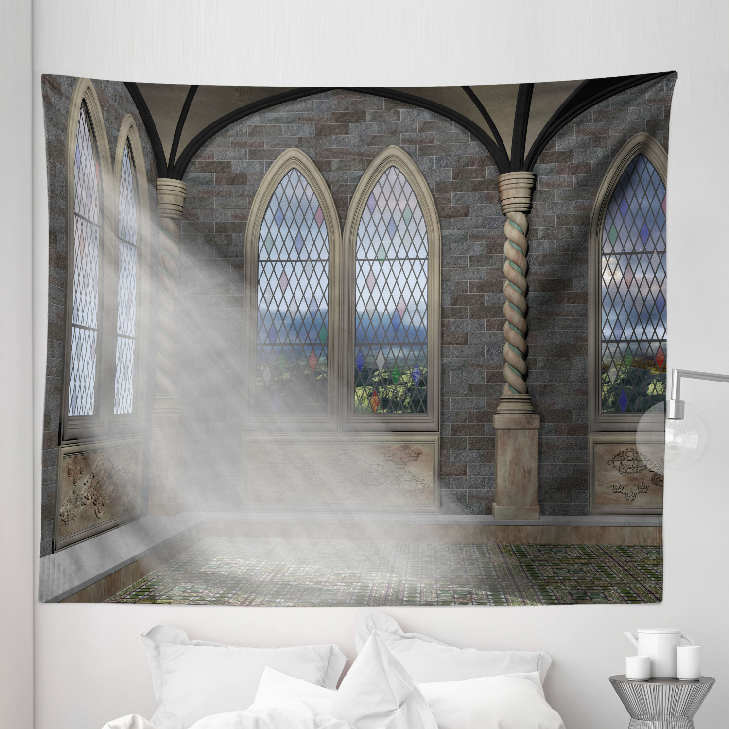 Fantasy Tapestry, Crepuscular Rays Streaming Through Stained Glass ...