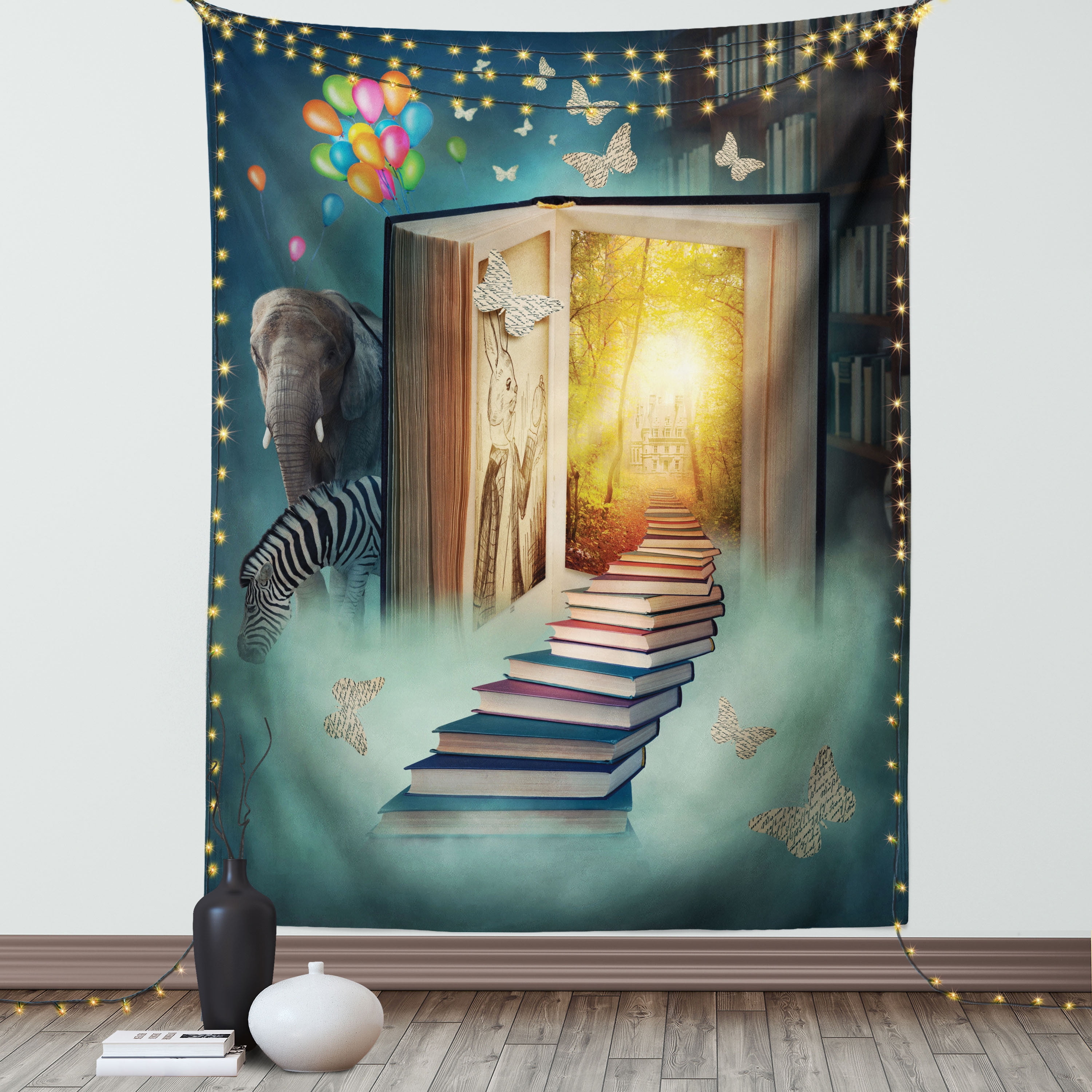 Fantasy Tapestry, Upstairs To Magic Book Forest With Balloon Zebra ...