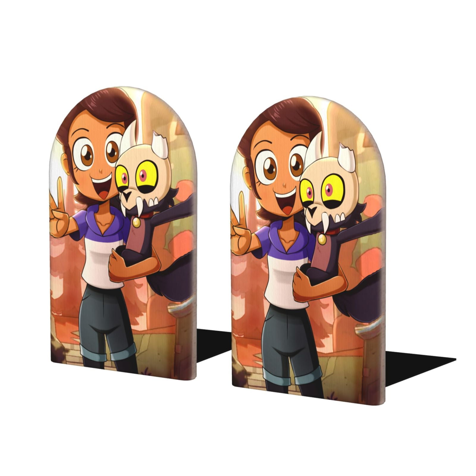 Fantasy The Owl House Bookends Wood Book Divider Shelves Non-Skid Book ...