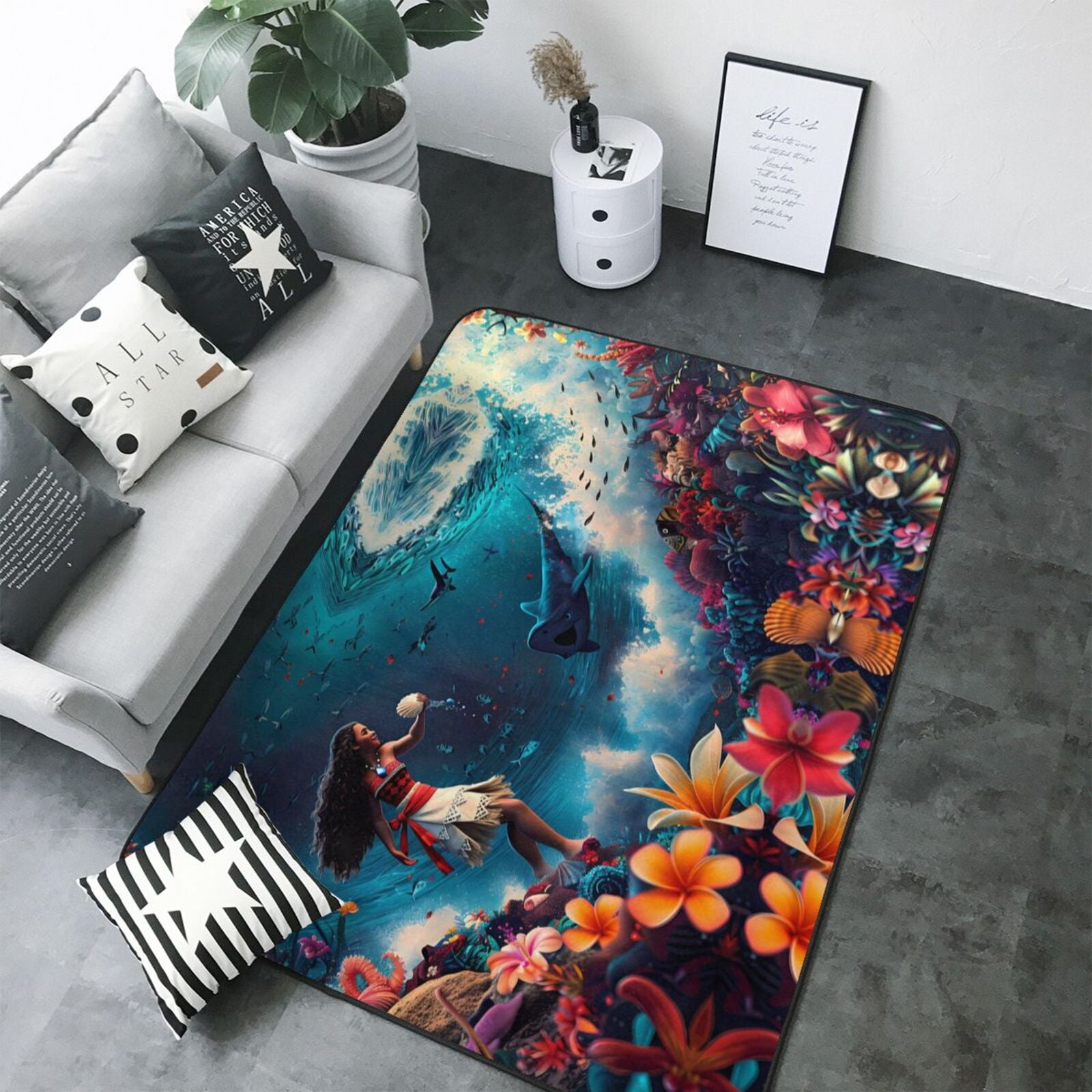 Fantasy Underwater Adventure Area Rugs for Living Room Bedroom, 5x7 ...