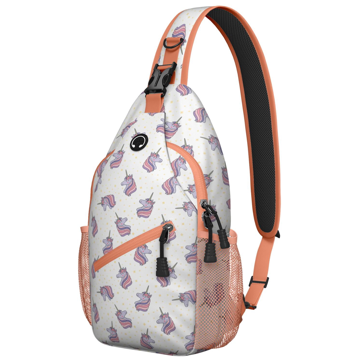 Fantasy Unicorn Sling Backpack with Stars Moon Clouds, Rainbow ...