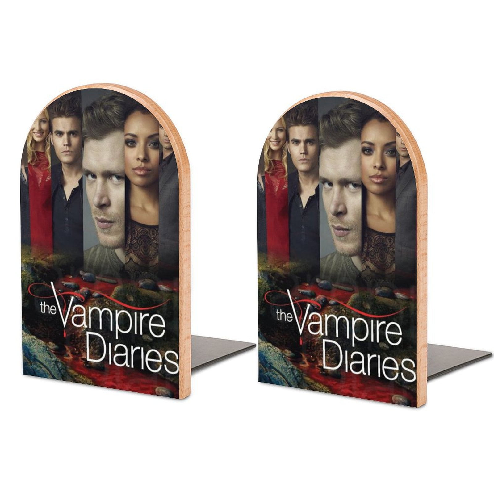 Fantasy Vampire Diaries Bookends Wood Book Divider Decor Shelves Non ...
