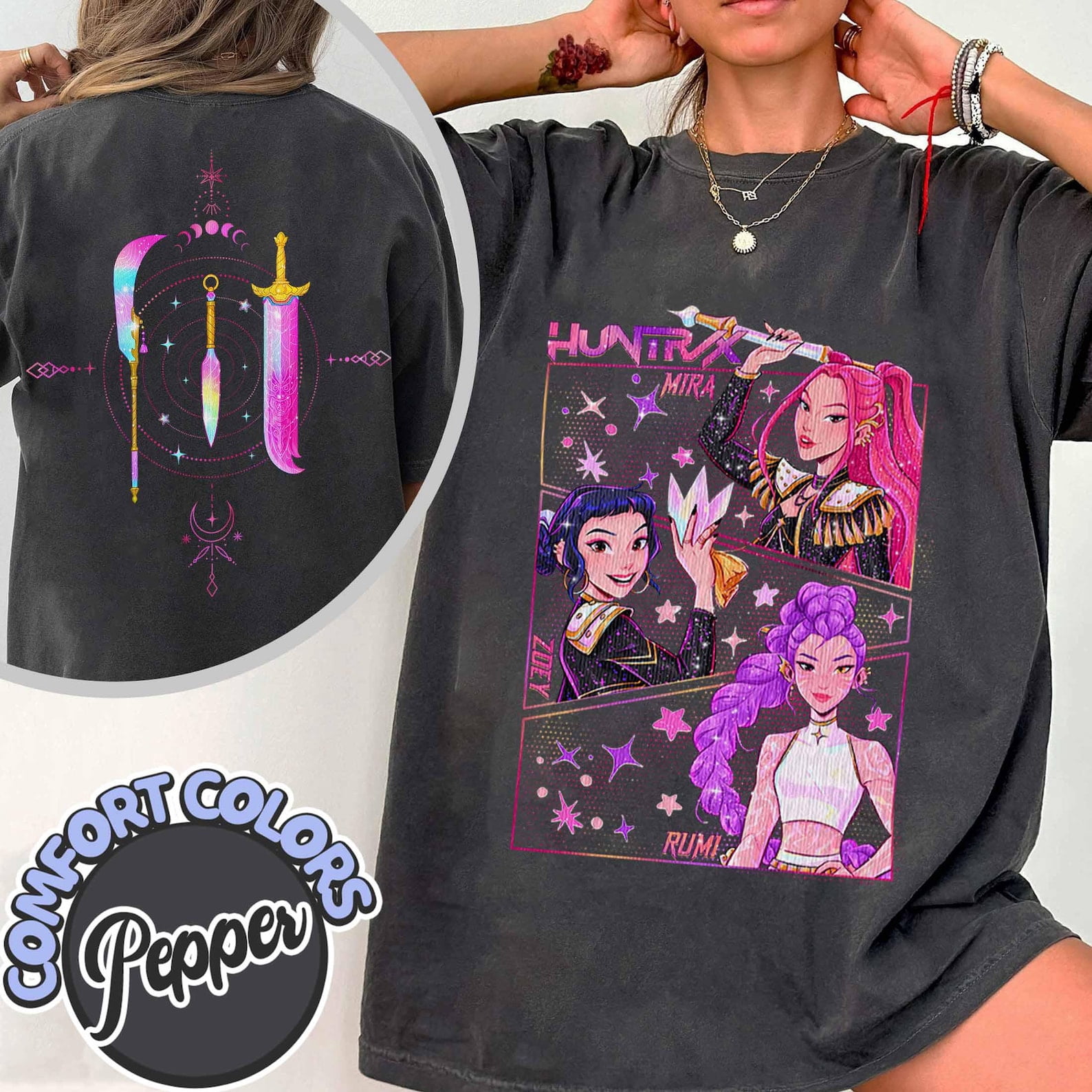 Fantasy Warrior Girls Double-Sided Graphic T-Shirt – Comfort Colors Tee ...