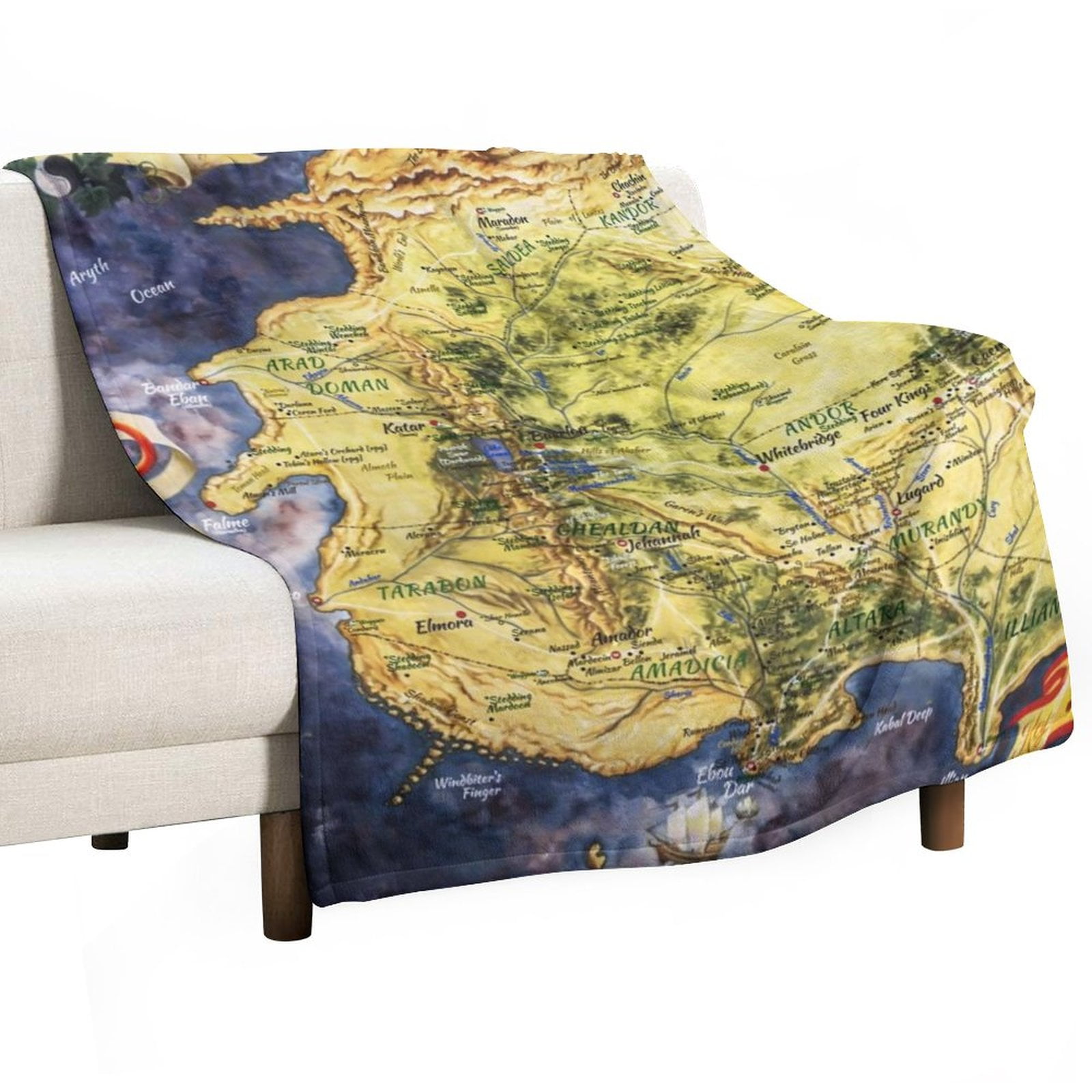 Fantasy Wheel of Time Map Throw Blanket Shaggy Blanket rative Sofa ...