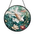 Fantasy White Goldfish Stained Glass Window Decor – Handmade Hanging ...