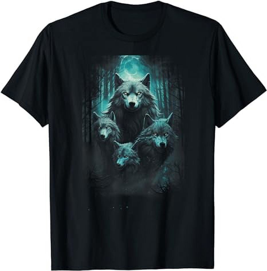 Fantasy Wolves Moonlight Enchanted Mythical T-Shirt - Walmart.com