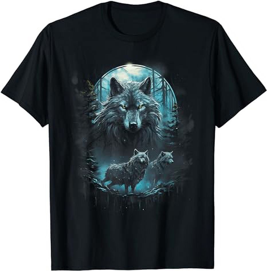 Fantasy Wolves Moonlight Enchanted Mythical T-Shirt - Walmart.com