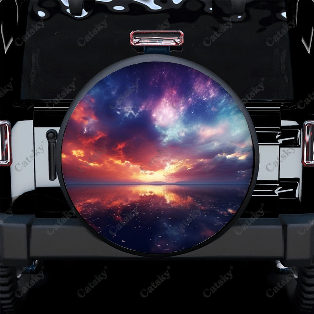 Fantasy World Colorful Galaxy Polyester Universal Spare Wheel Tire ...