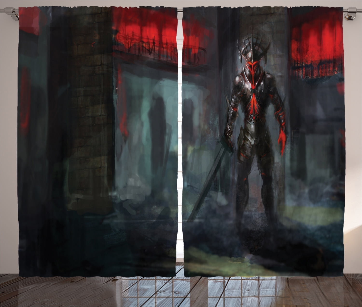 Fantasy World Decor Curtains 2 Panels Set, Fictional Reverent Character ...