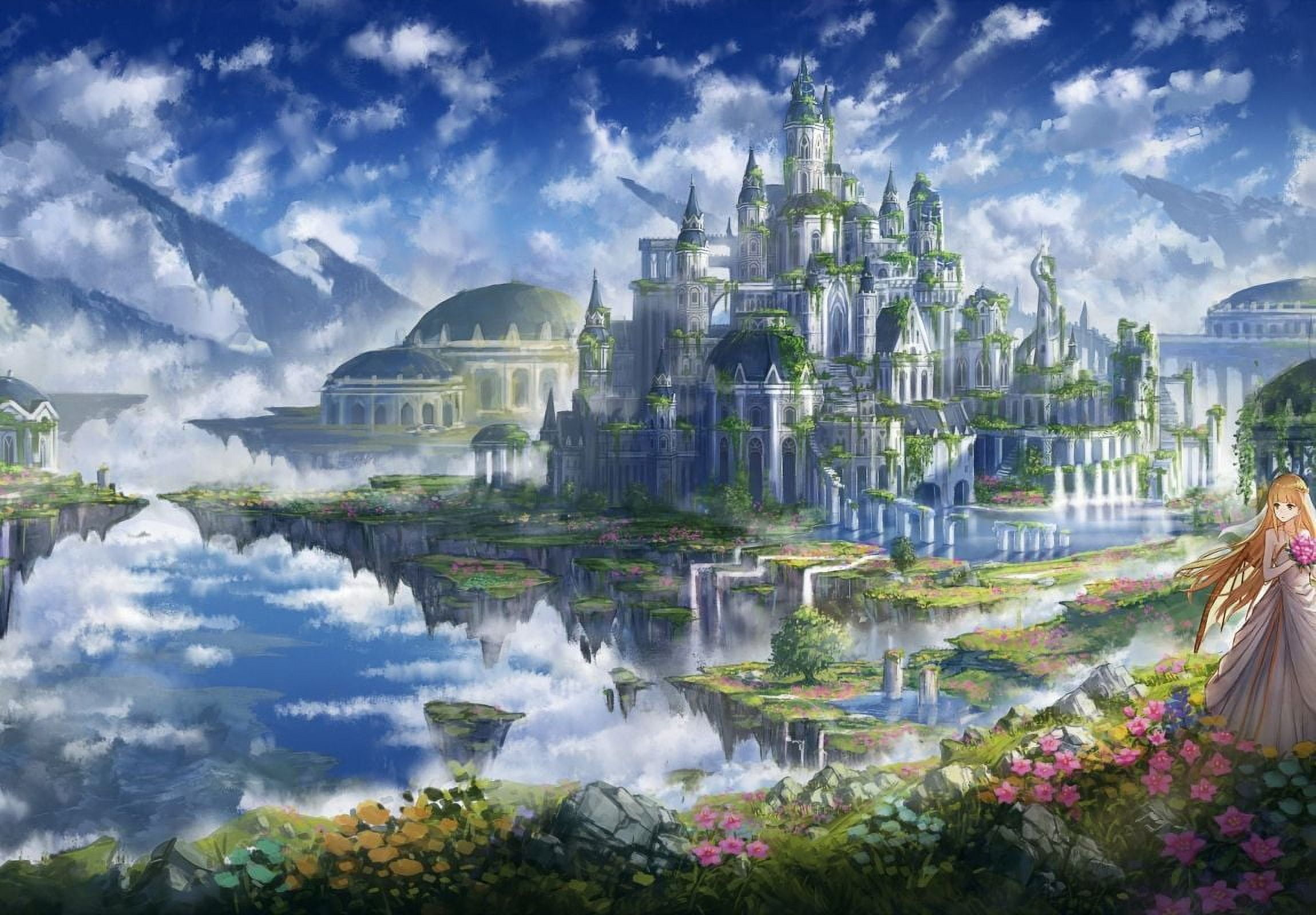 Fantasy World Dragon Warrior Castle Continent Background Photo ration ...
