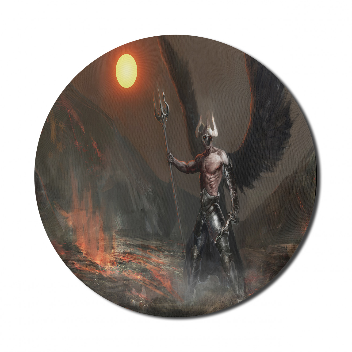 Fantasy World Mouse Pad for Computers, Knight with Wings Feathers Angel ...
