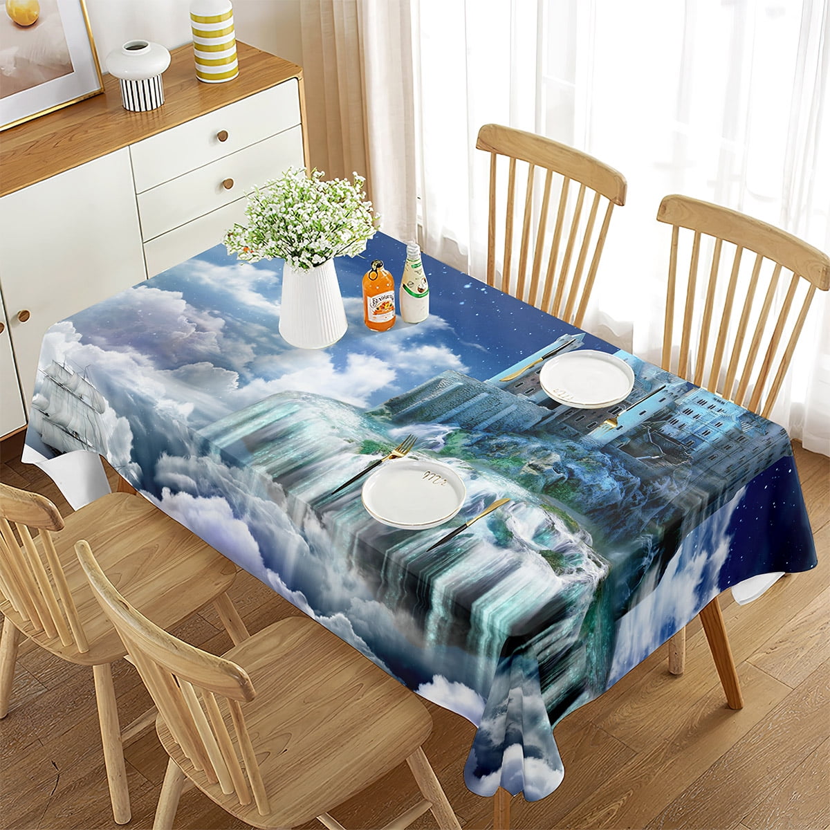 Fantasy World Tablecloth Wonderland Forest with Elves Universe Theme ...