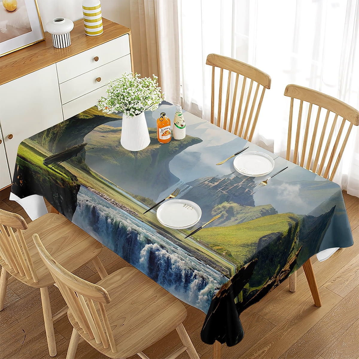 Fantasy World Tablecloth Wonderland Forest with Elves Universe Theme ...