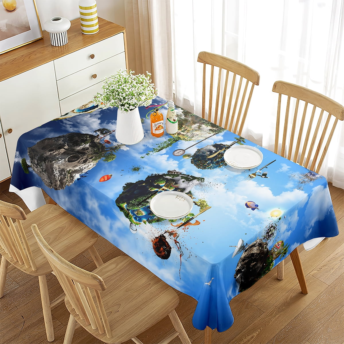 Fantasy World Tablecloth Wonderland Forest with Elves Universe Theme ...