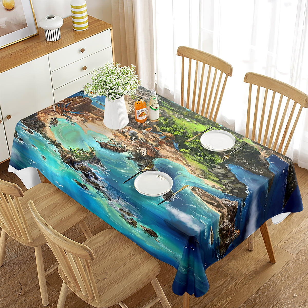 Fantasy World Tablecloth Wonderland Forest with Elves Universe Theme ...