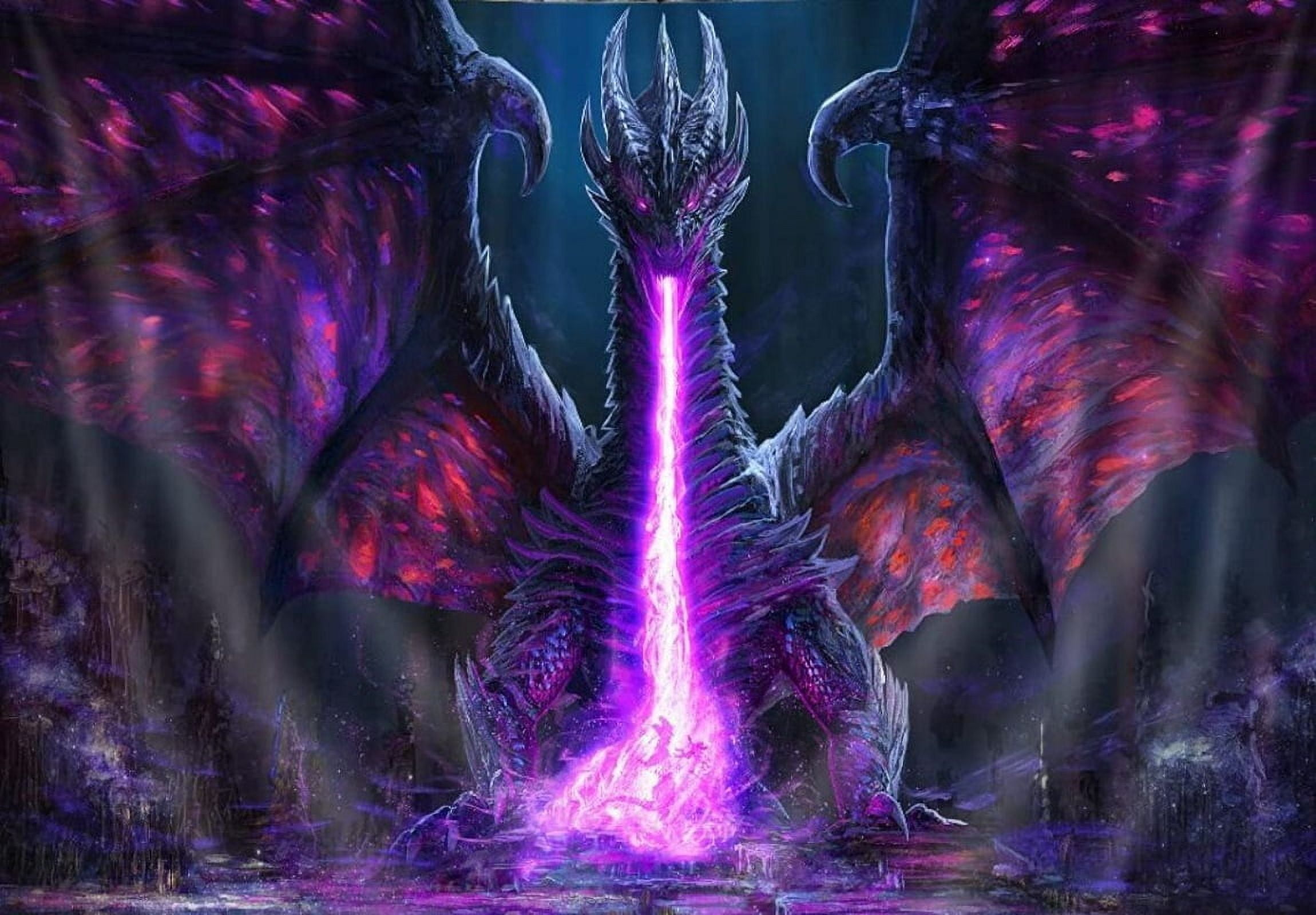 Fantasy World Tapestry Red Dragon Background Custom Birthday Backdrop ...