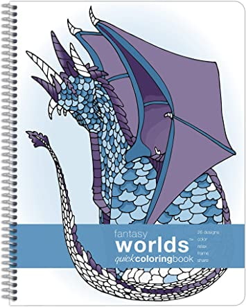 Fantasy Worlds Quick Coloring Book, Sidebound with 26 Illustrations of ...