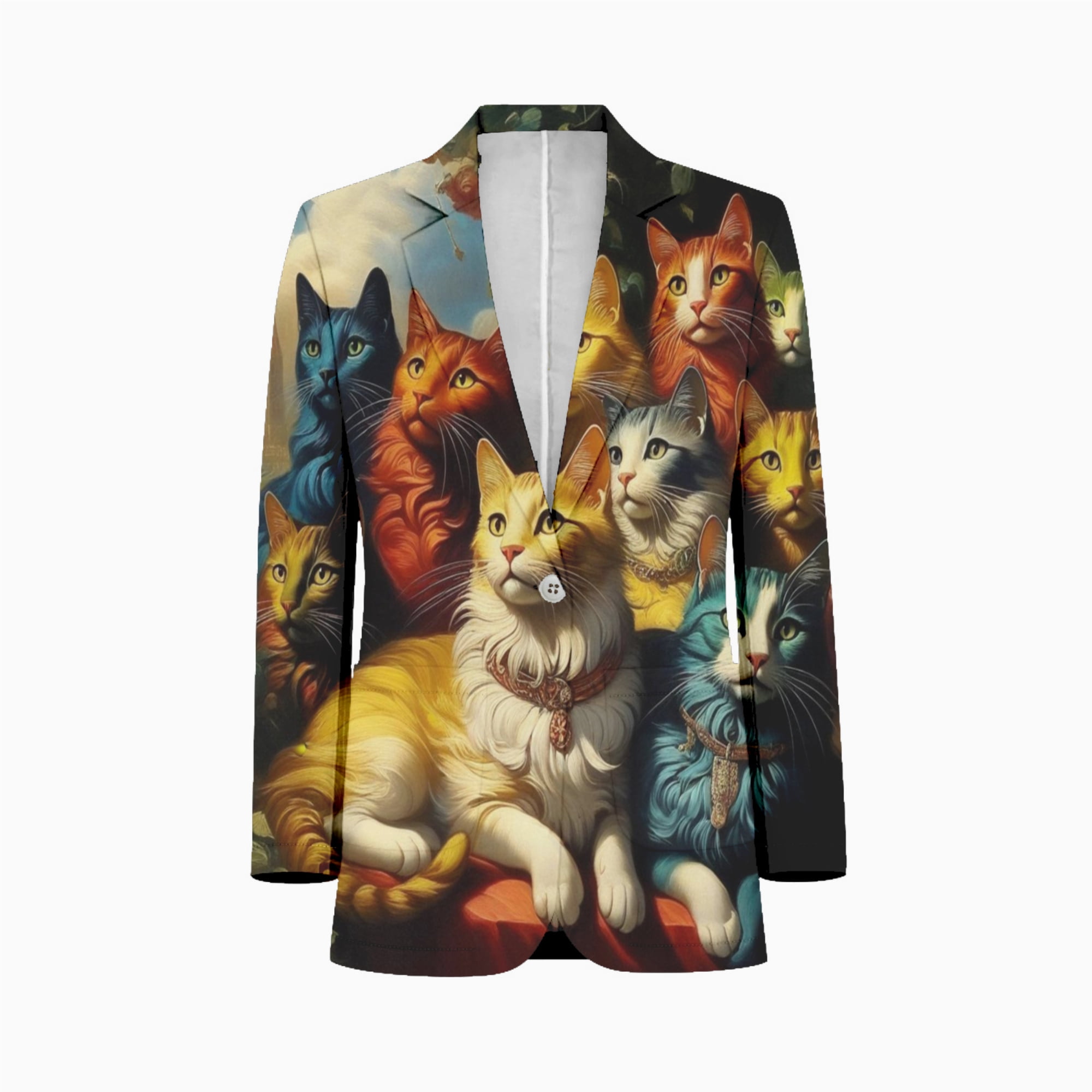 Fantasy cat family Customized Men's Suits full man Shawl Collar ...