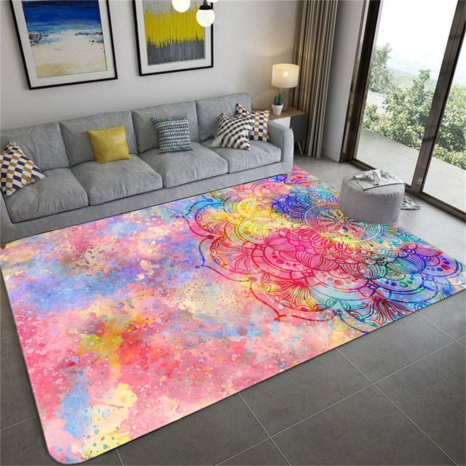 Fantasy color lotus pattern decorate carpet bedroom study balcony bath ...