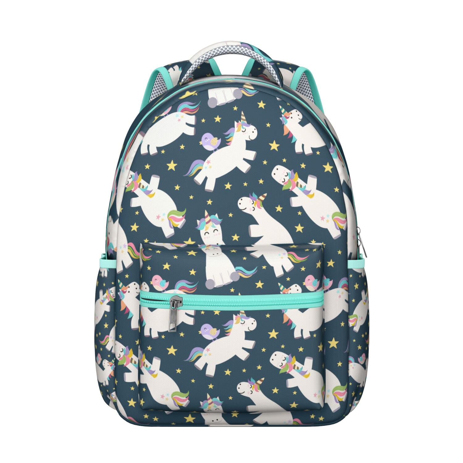 Fantasy unicorn print design with rainbow and moon, clouds and galaxy ...