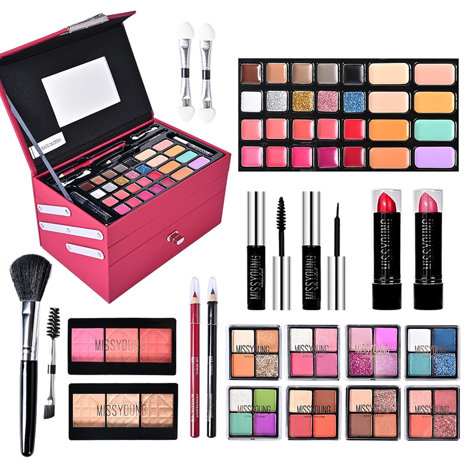 FantasyDay Makeup Kit, Professional Makeup Palette Travel Makeup Case ...
