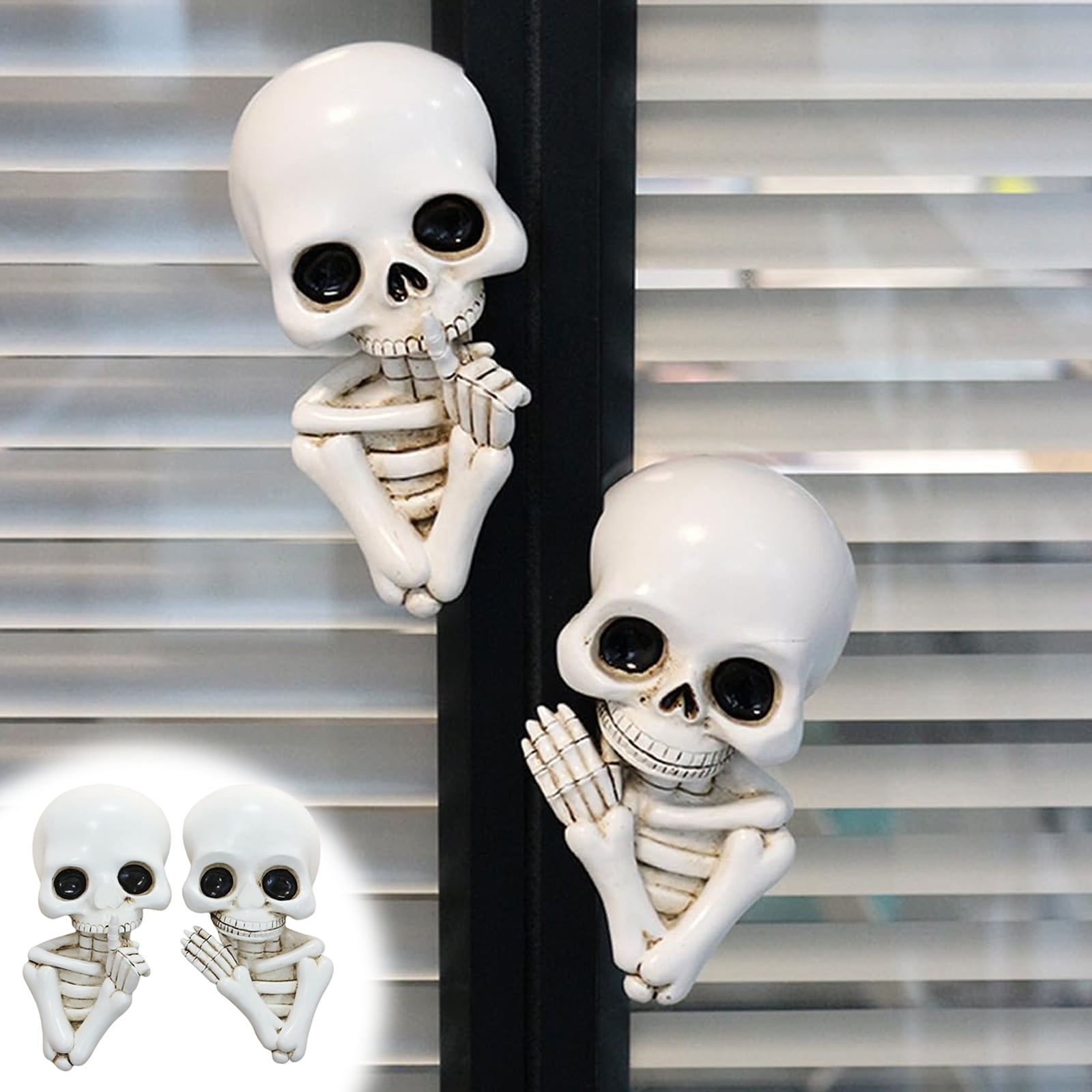 FantasyFrolic 1PC Self-Adhesive Funny Skeleton Window Peeker | Resin ...