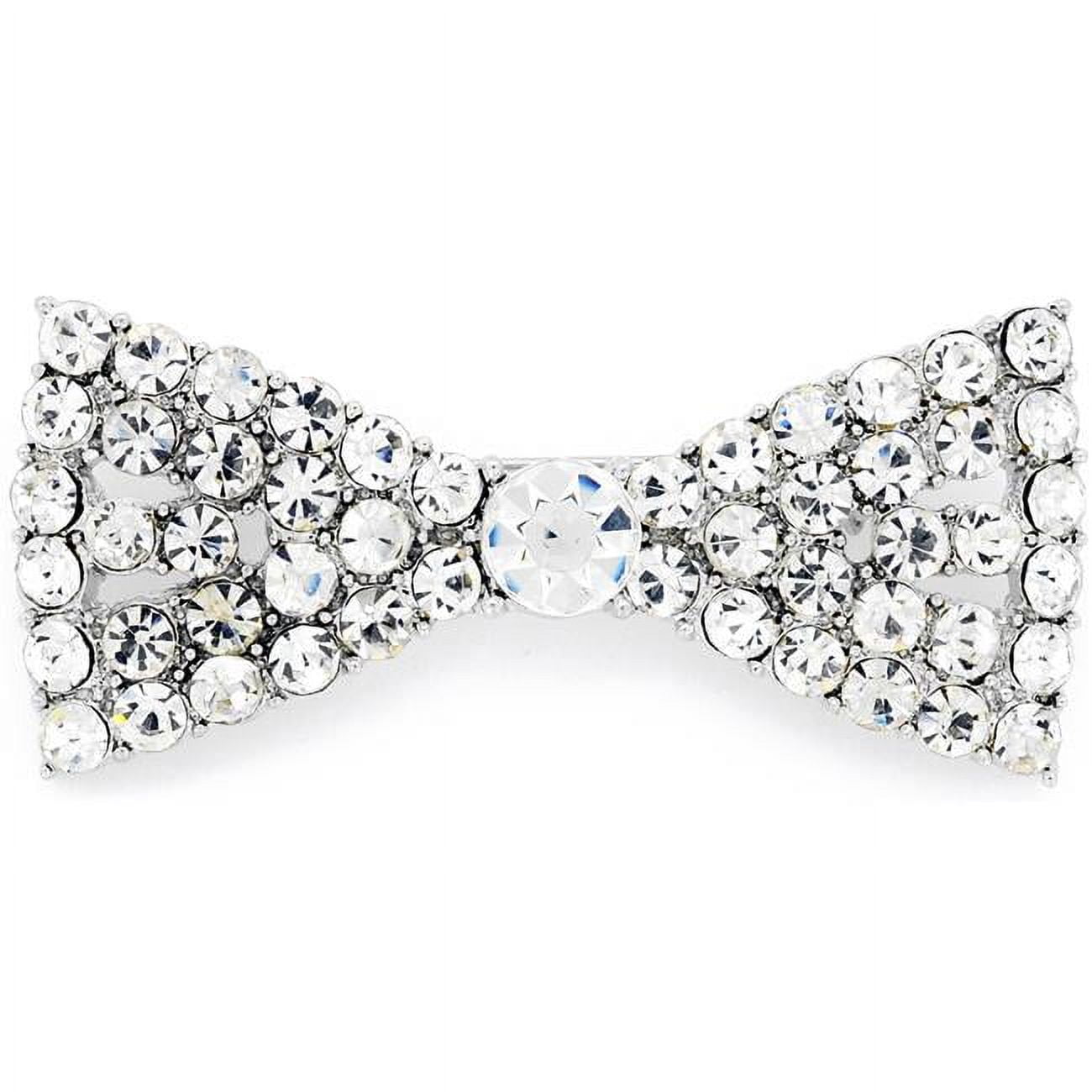 Fantasyard Crystal Bow Tie Pin Brooch - Silver - 2.25 x 1 in. - Walmart.com