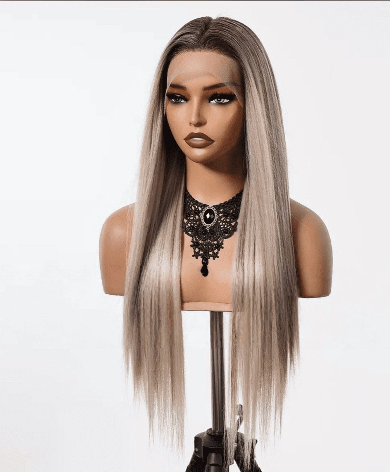 Fantly13*6 black lace wig for women, full-head cover, freely divisible ...