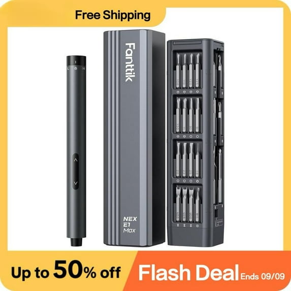 Fanttik E1 MAX 3.7V Mini Electric Screwdriver 50-in-1 Magnetic Bits 5/32''Hex Magnetic Storage ...