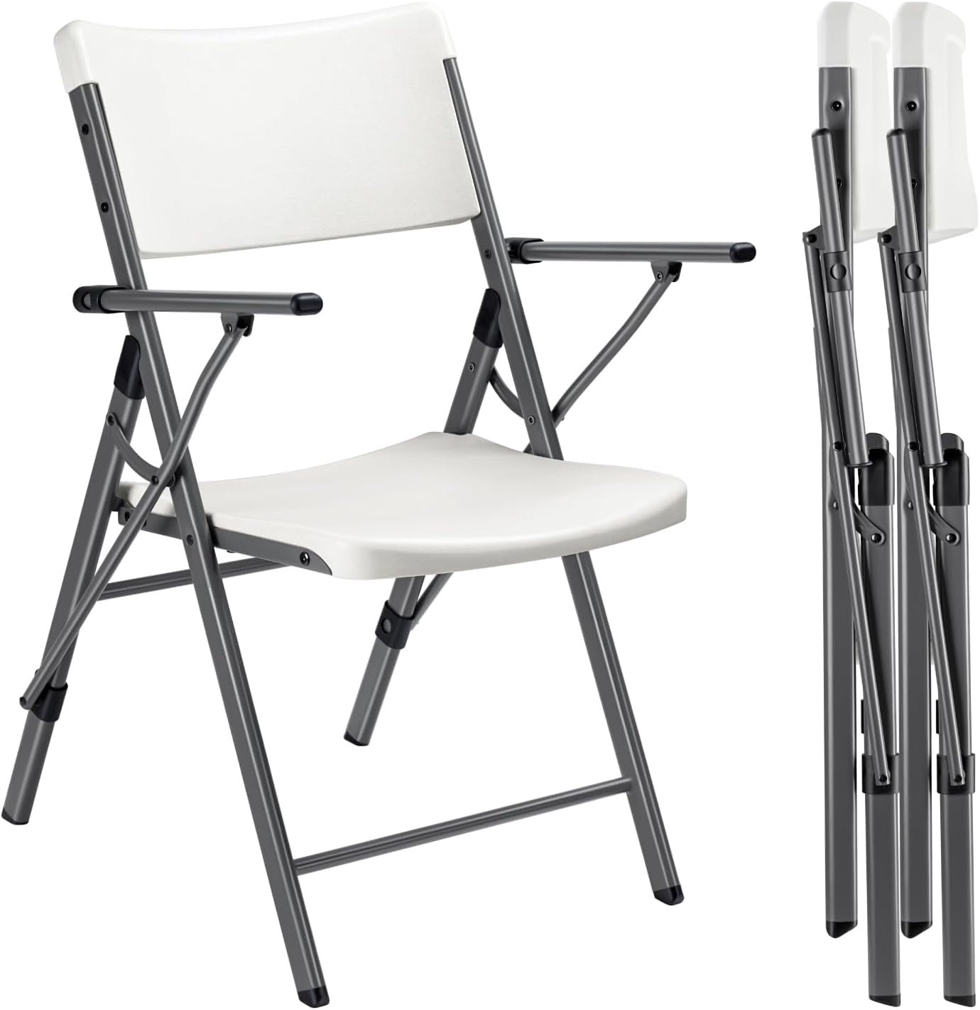 FanttikOutdoor Portable Plastic Folding Chair, Armrest, Indoor Outdoor ...