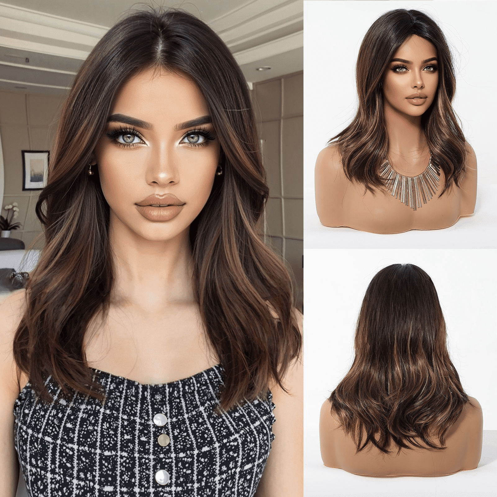 Fanty European and American wig, short hair, gradient dyed bangs, short ...