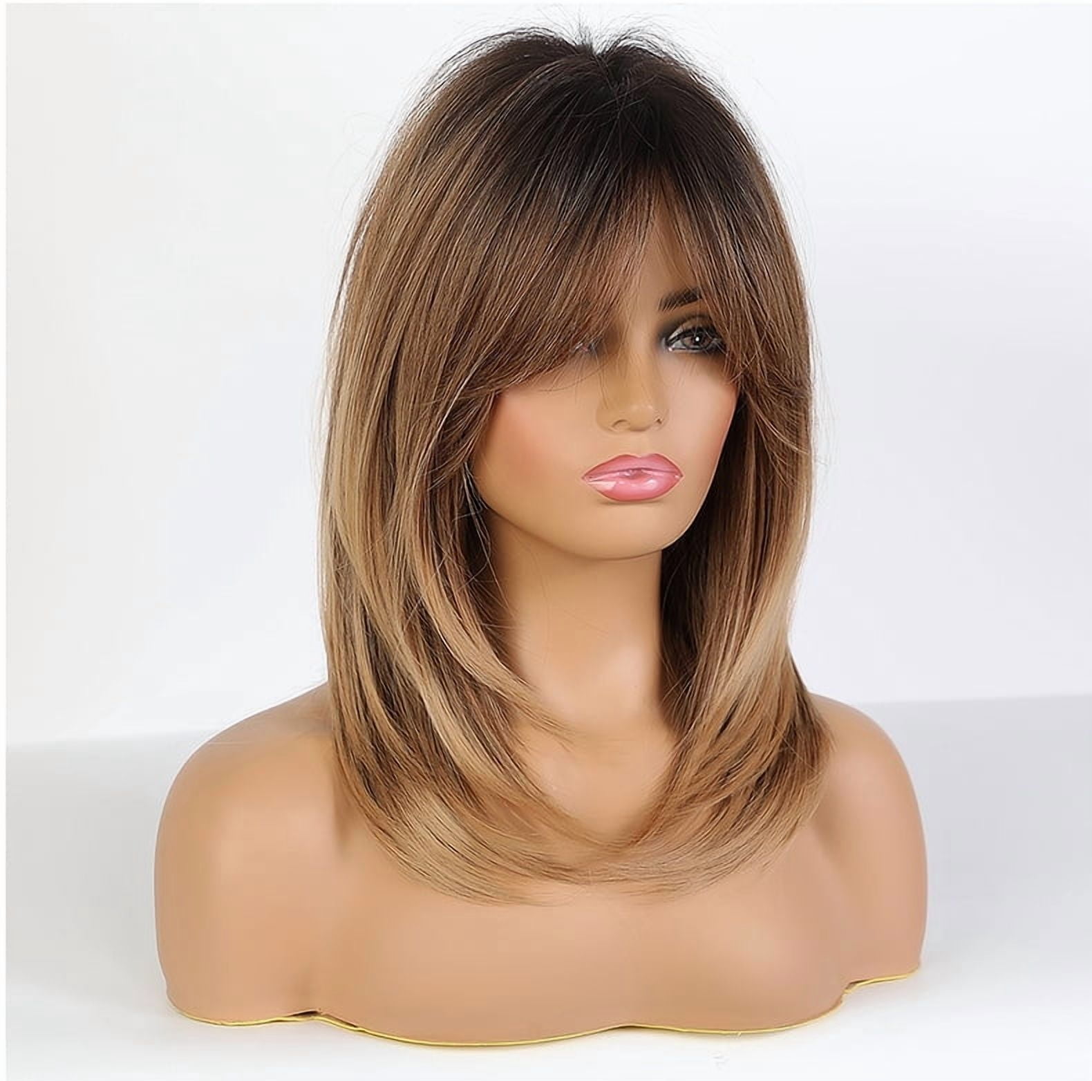 Fanty wig women's medium long hair European and American style eight ...