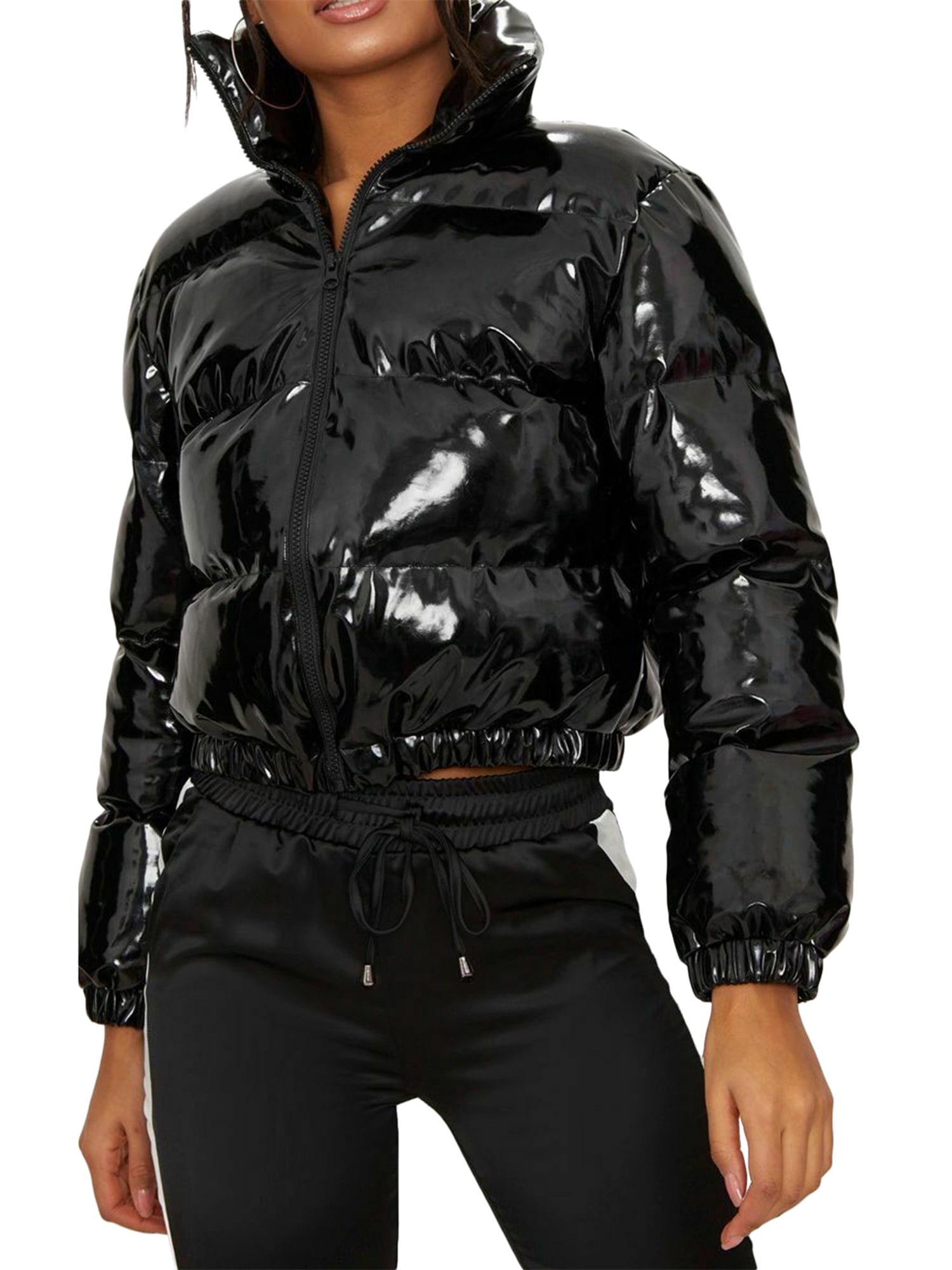 Fanvereka Women Quilted Puffer Jackets Long Sleeve Stand Collar ...