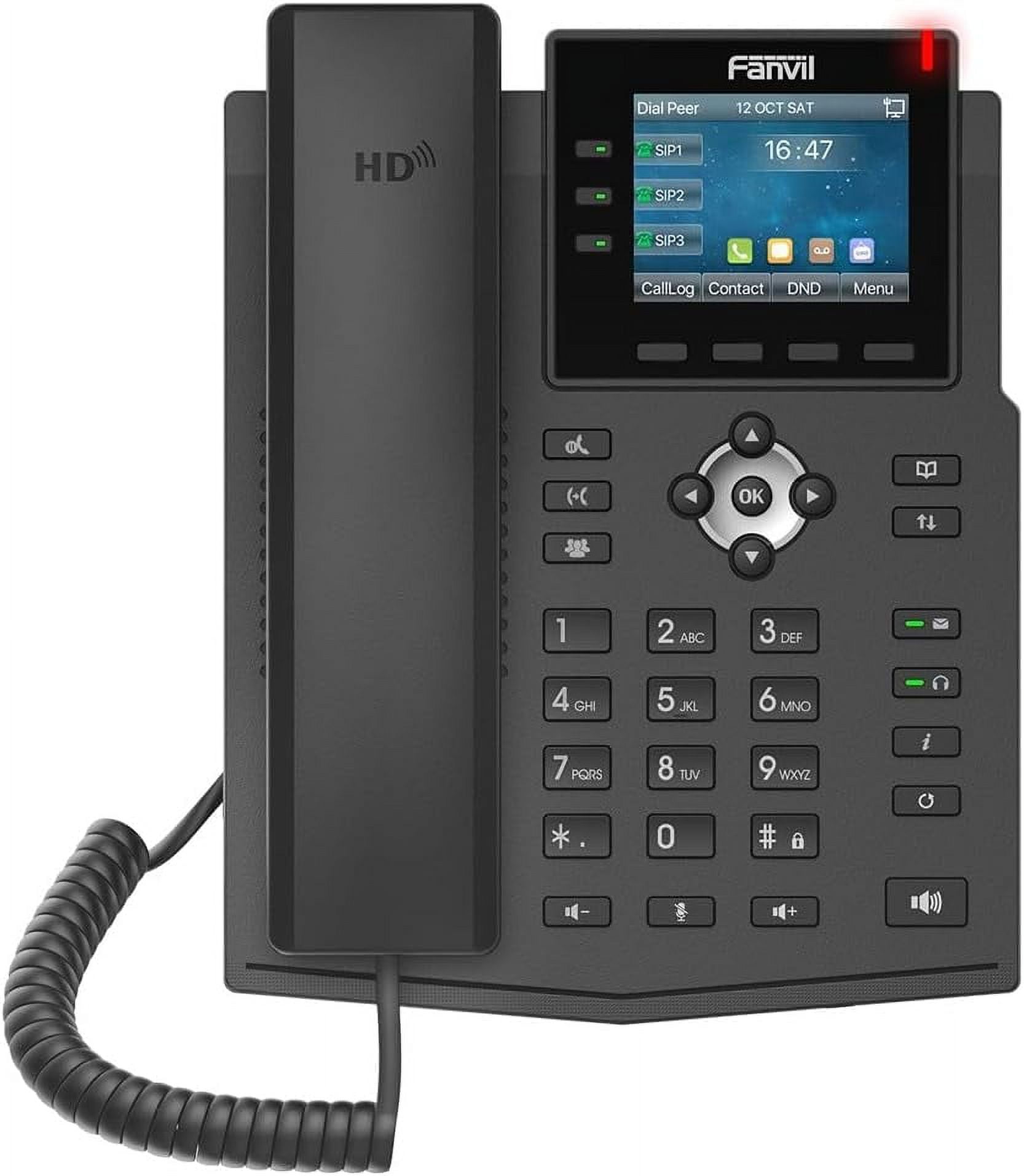 Fanvil X3U Enterprise VoIP Phone, 2.8-Inch Color Display, 6 SIP Lines ...
