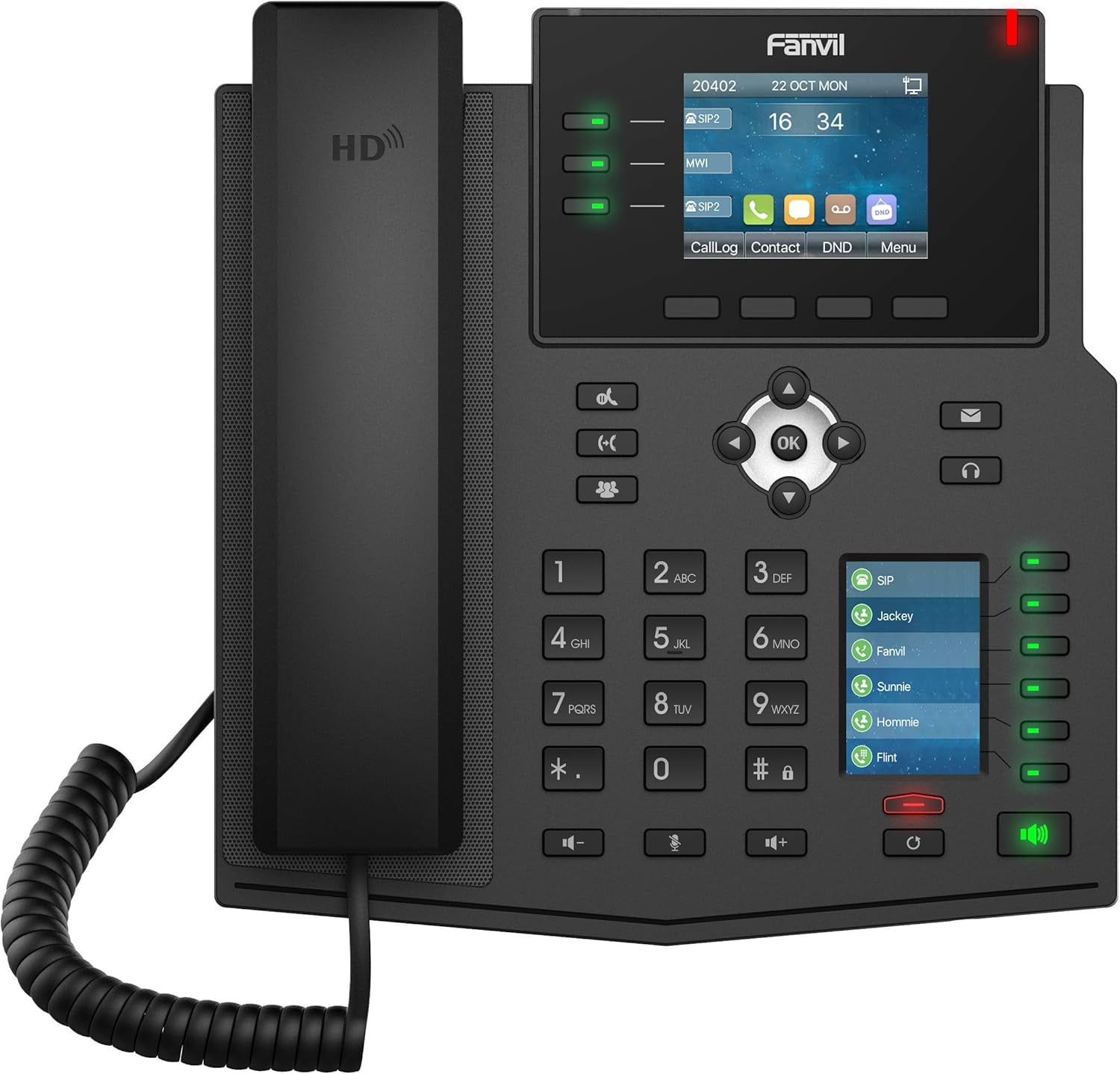 Fanvil X4U Gigabit SIP Enterprise Desktop Phone with Dual-Color LCD ...