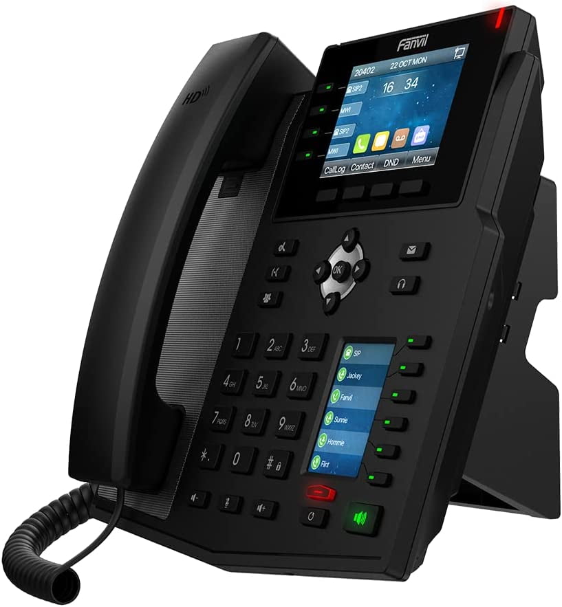 Fanvil X5U High-End VoIP Phone, 3.5-Inch Color Display, 2.4-Inch Side ...
