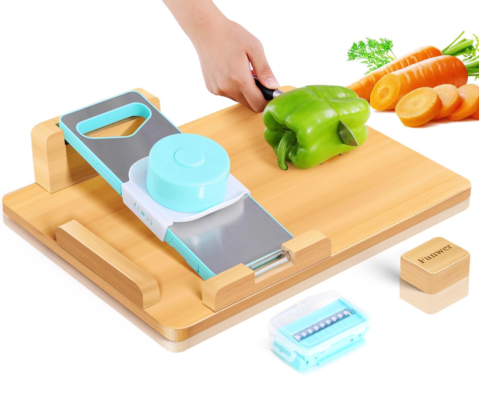 Fanwer Adaptive One-Handed Cutting Board- Anti-Slip with Bread Stops ...