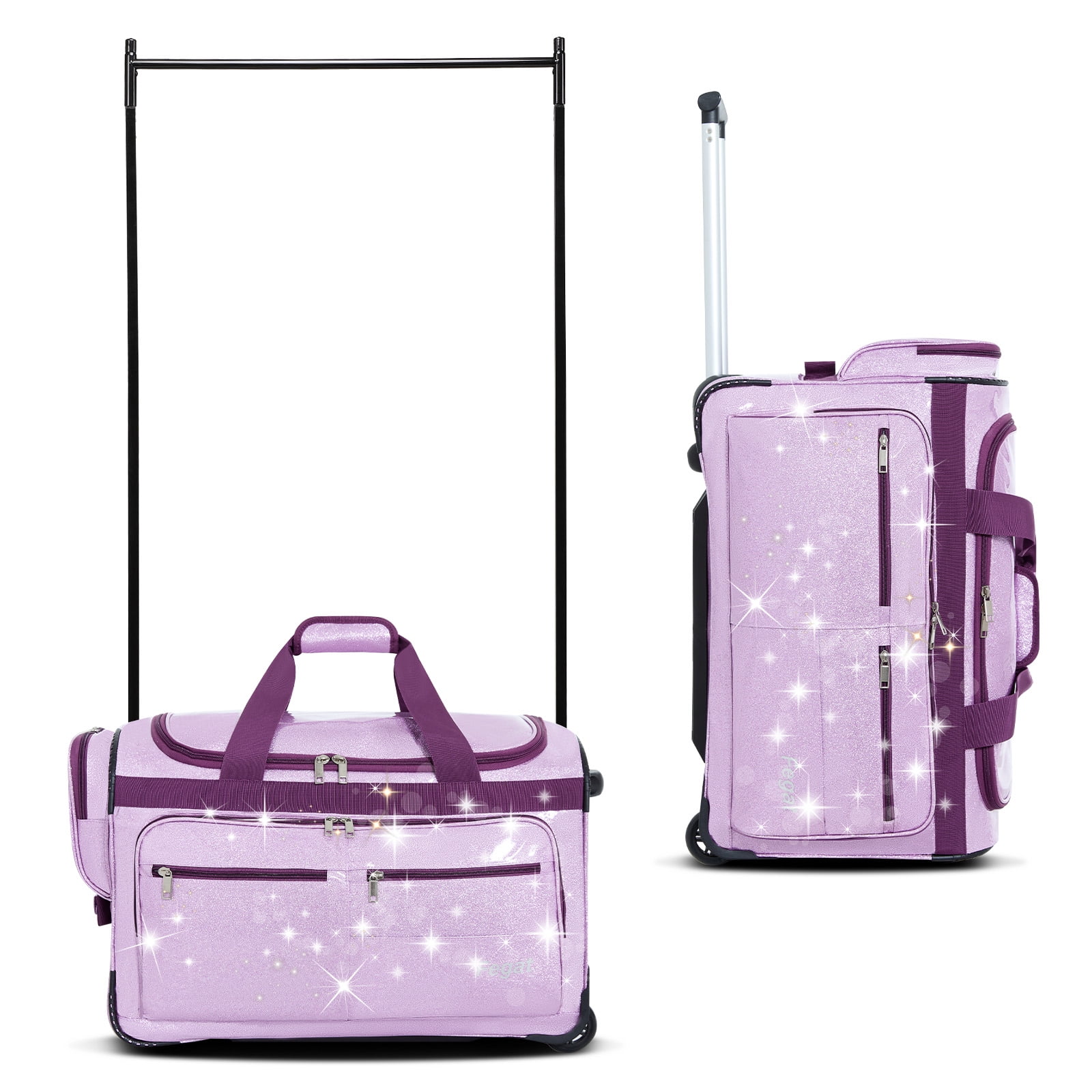 Fegat, Dance Bag with Garment Rack, 23" Glitter Bright, Purple ...