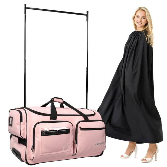 Fanwoli Dance Bag with Garment Rack, 23"Collapsible Rolling Competition ...