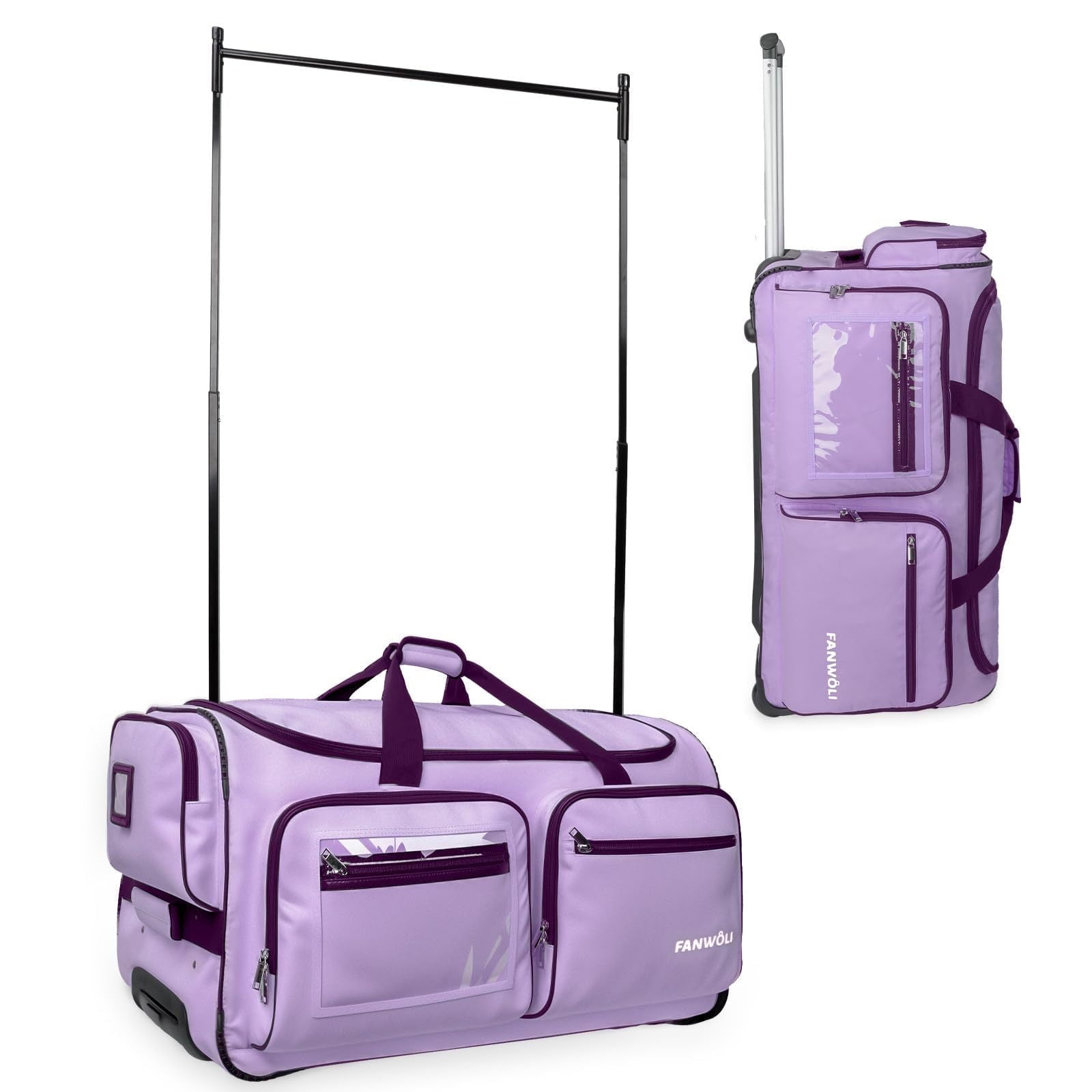 Fanwoli Dance Bag with Garment Rack - 28"Collapsible Rolling ...