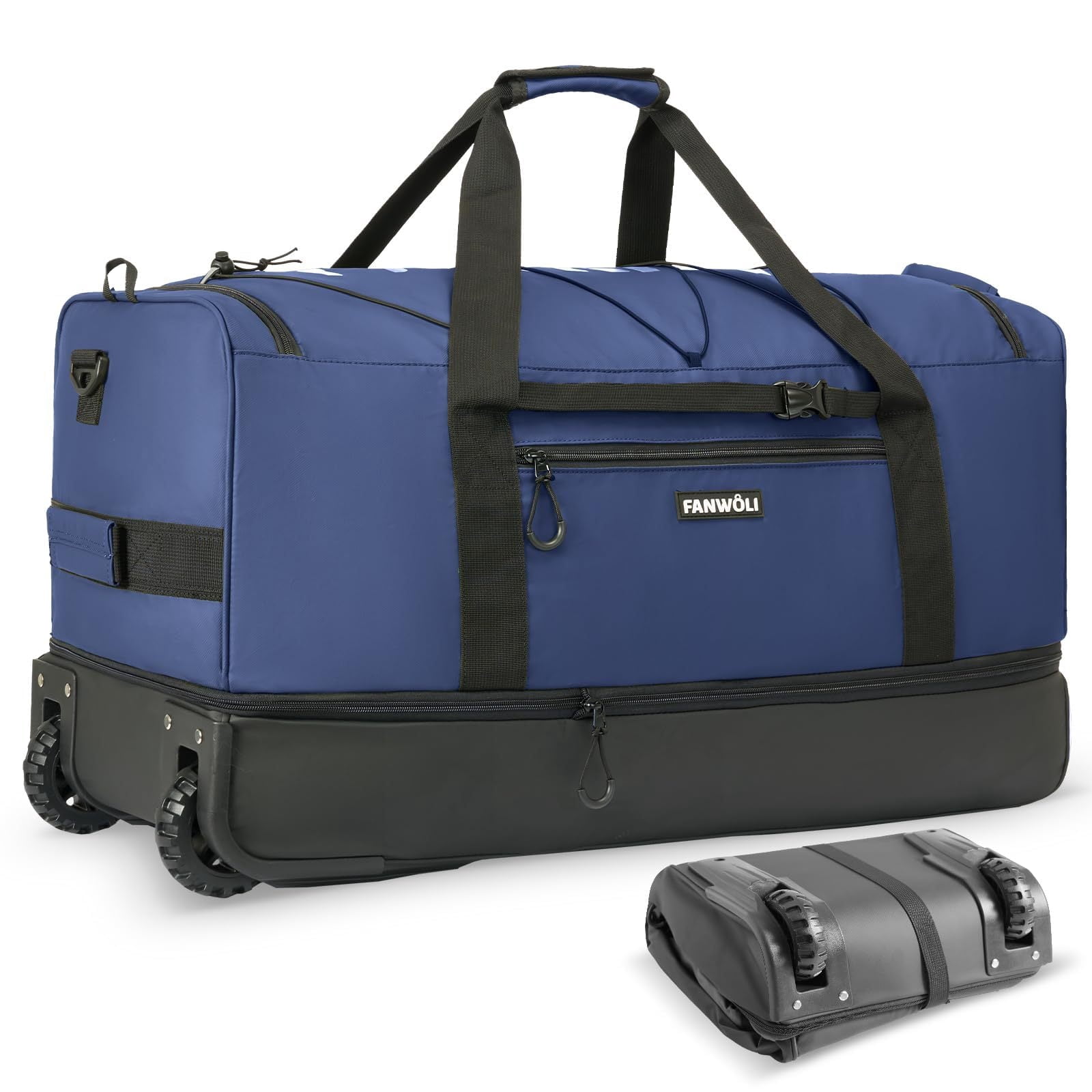 Fanwoli Foldable Rolling Duffel Bag, 32'' No-Sag Design for Heavy Loads ...