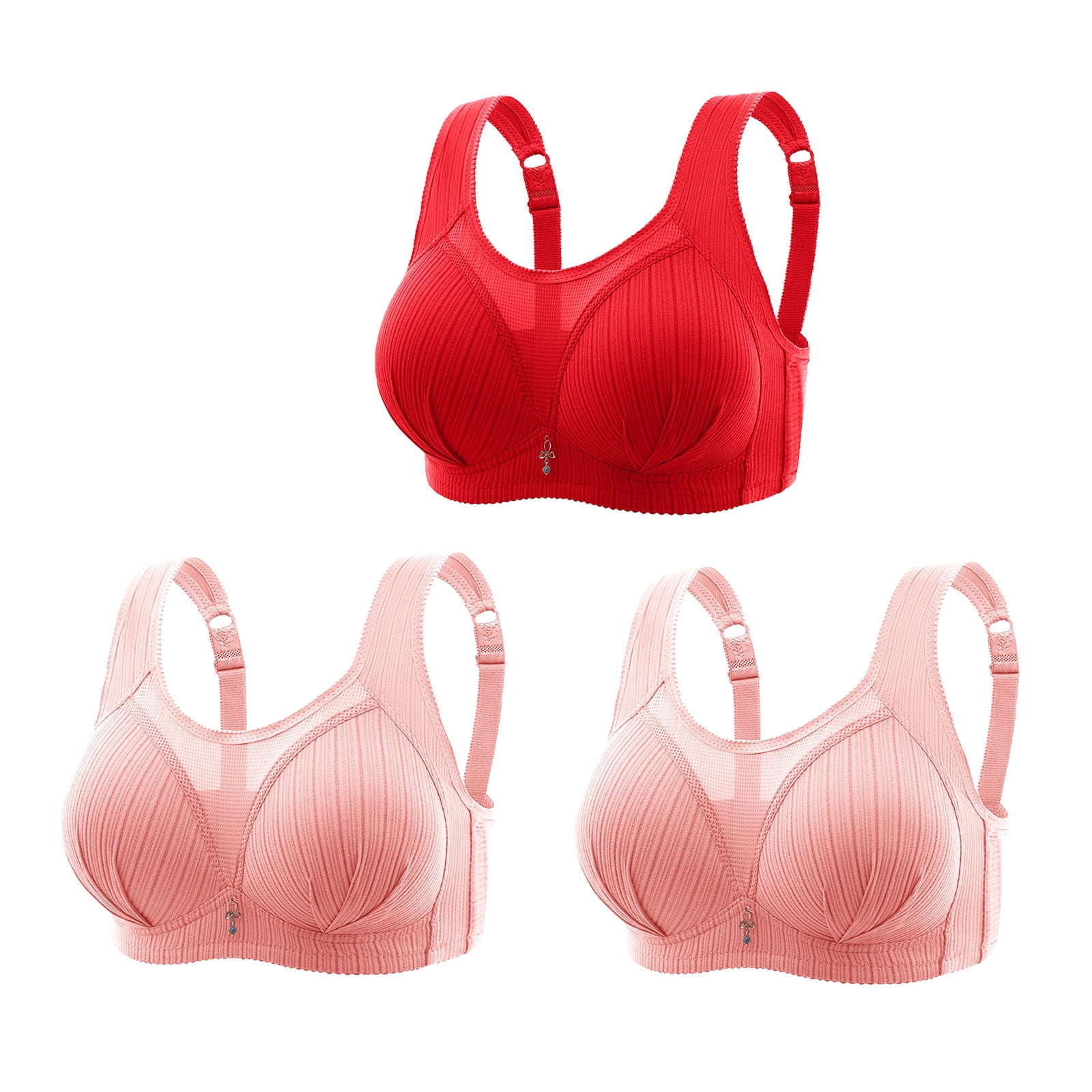 Fanxing 3 Pack Bra for Women Plus Size Lace Bra Comfortable Underwire ...