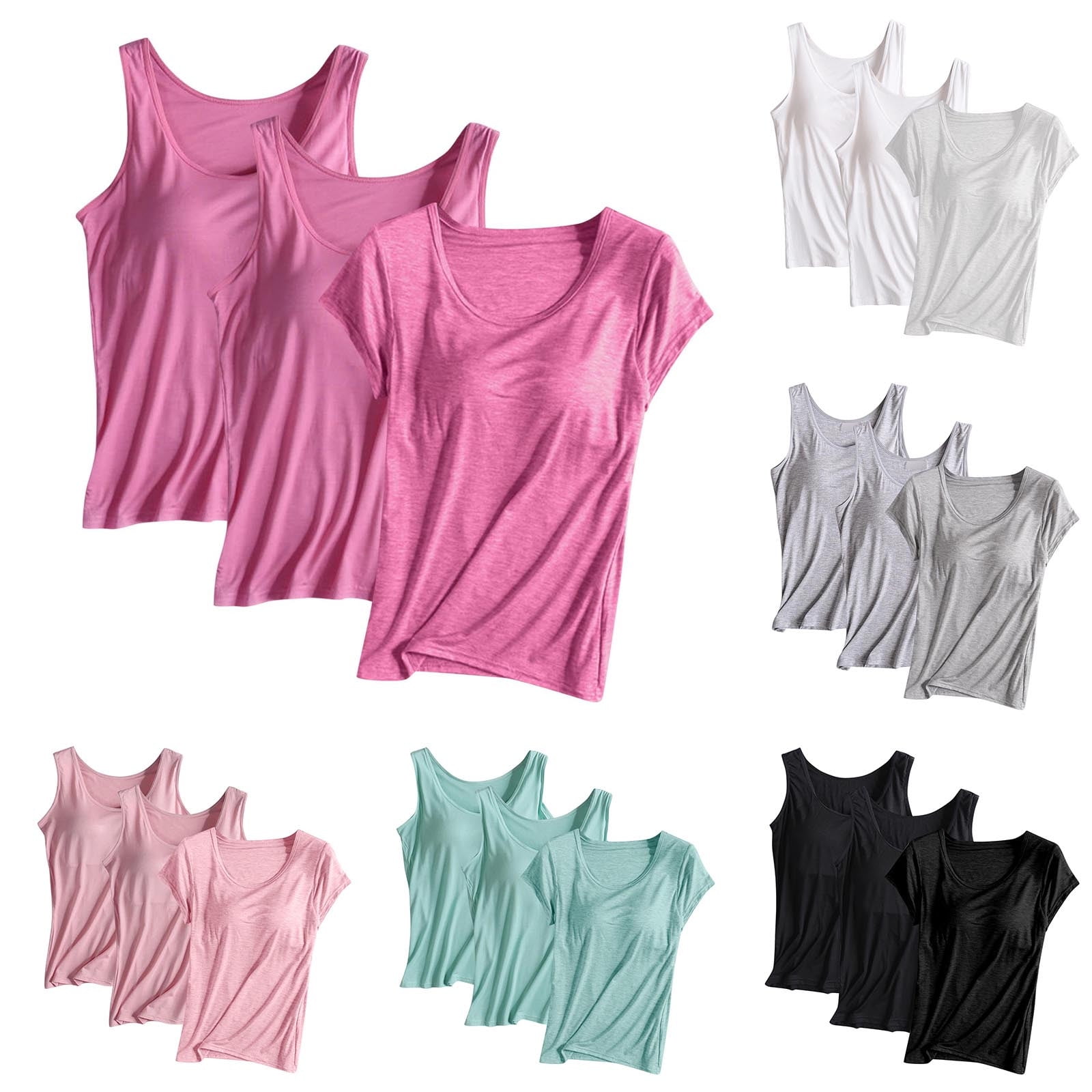 Fanxing 3 Pcs Tank Tops for Women Plus Size Camisoles Adjusable ...