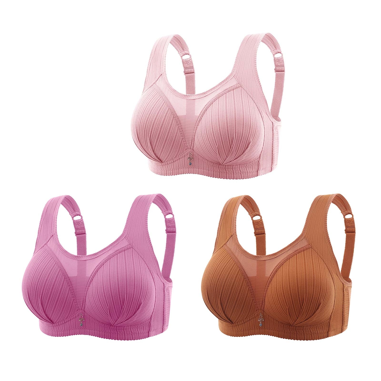 Fanxing 3pcs Women's Sports Yoga Bras No Steel Ring Light Support Compression Bra Full Coverage ...