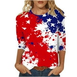 Fanxing American Flag Shirts for Women 2025 Summer Fourth July ...