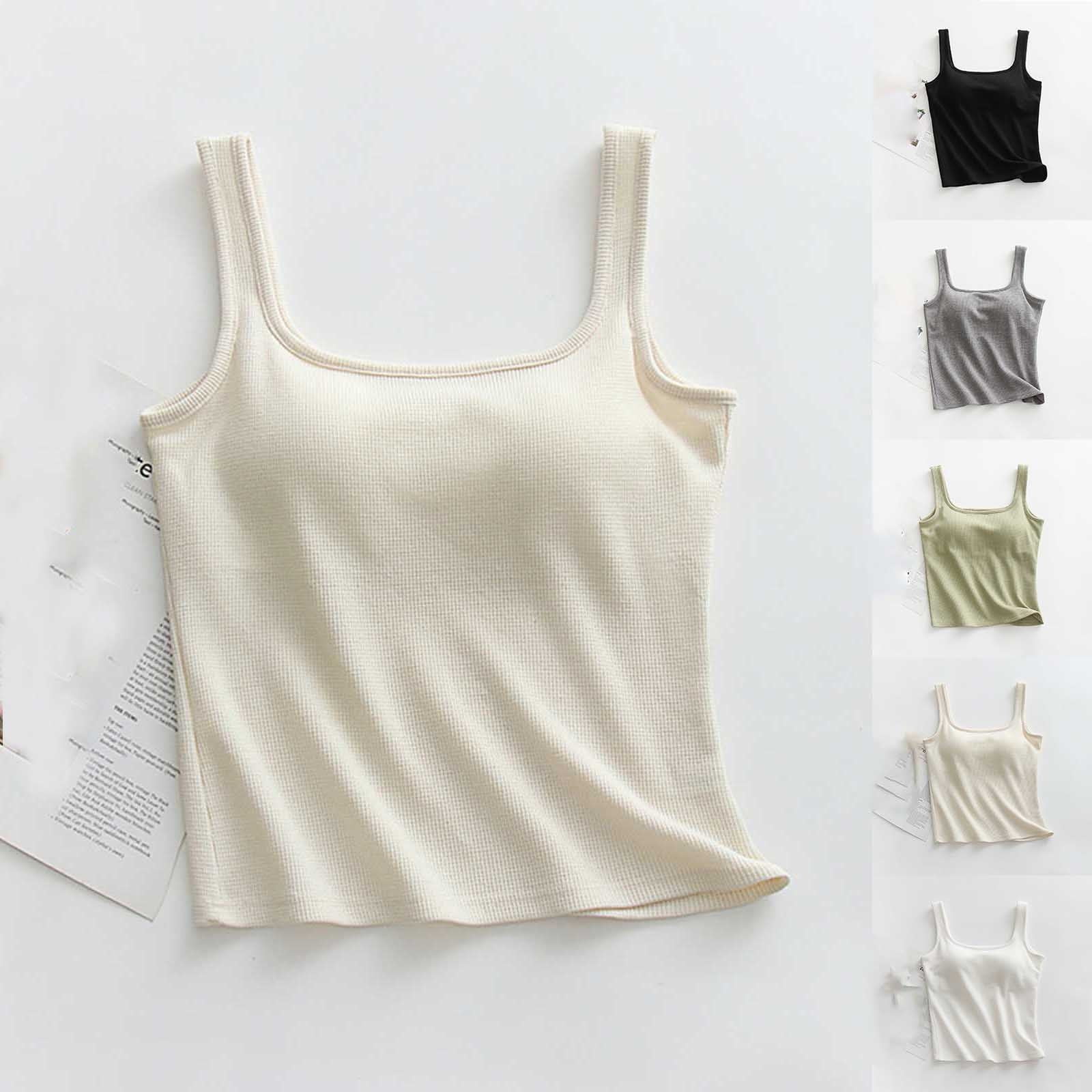 Fanxing Camisole Tops for Women Built in Bra Tank Tops for Women 2025 ...