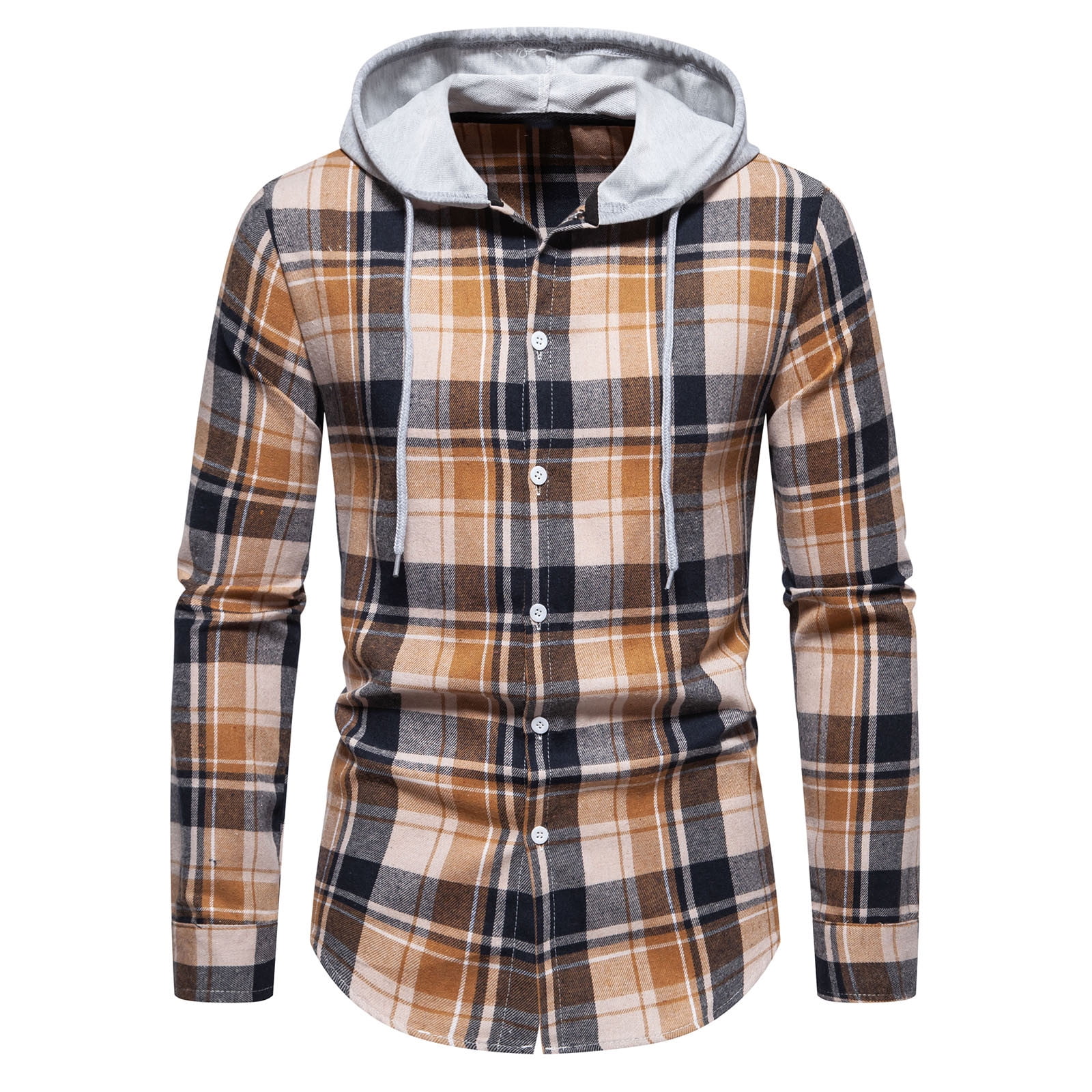 Fanxing Christmas Mens Ugly Sweaters Mens Flannel Hoodie Shirts Plaid ...