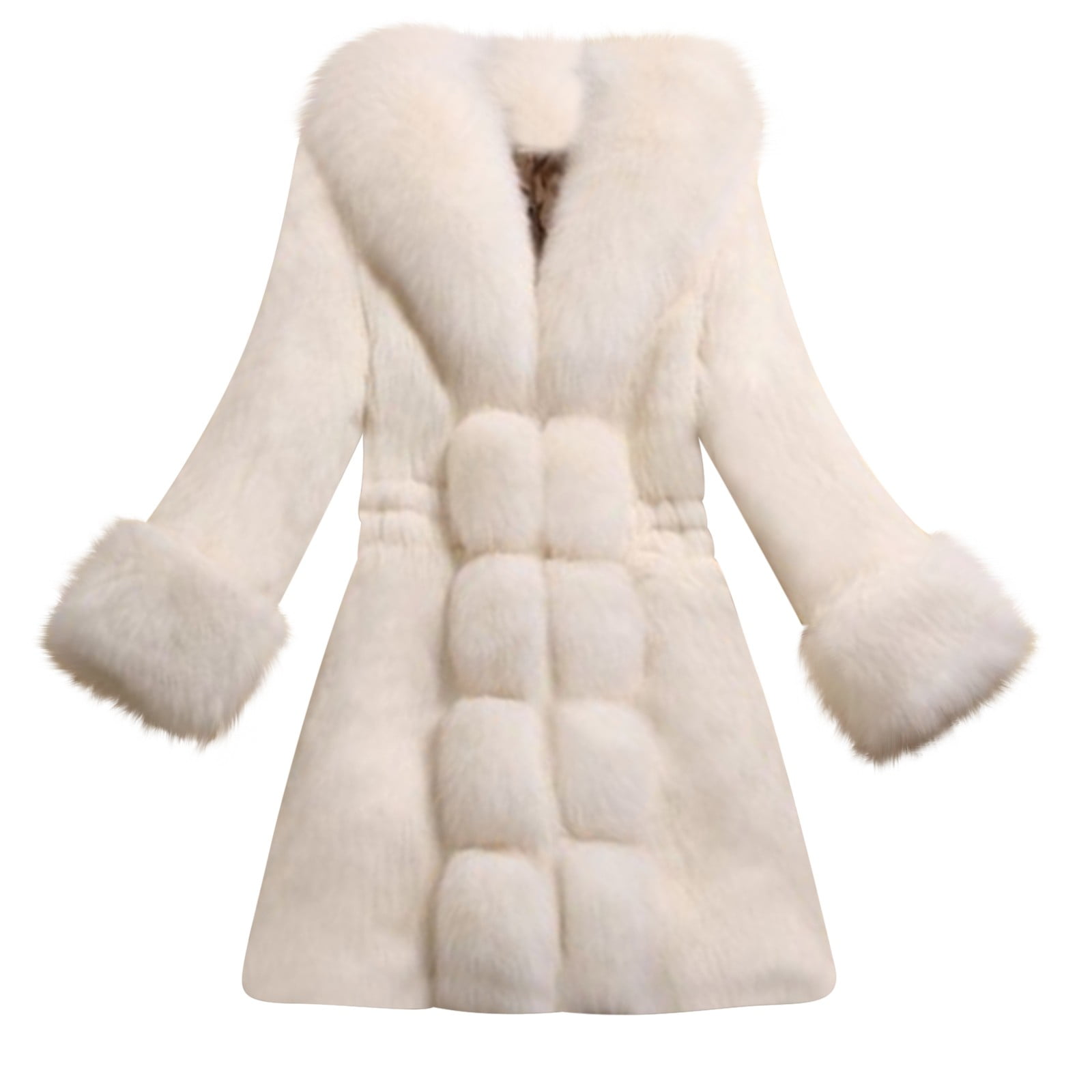 Fanxing Plus Size Fuzzy Jackets for Women Faux Fur Coats Long Sleeve ...
